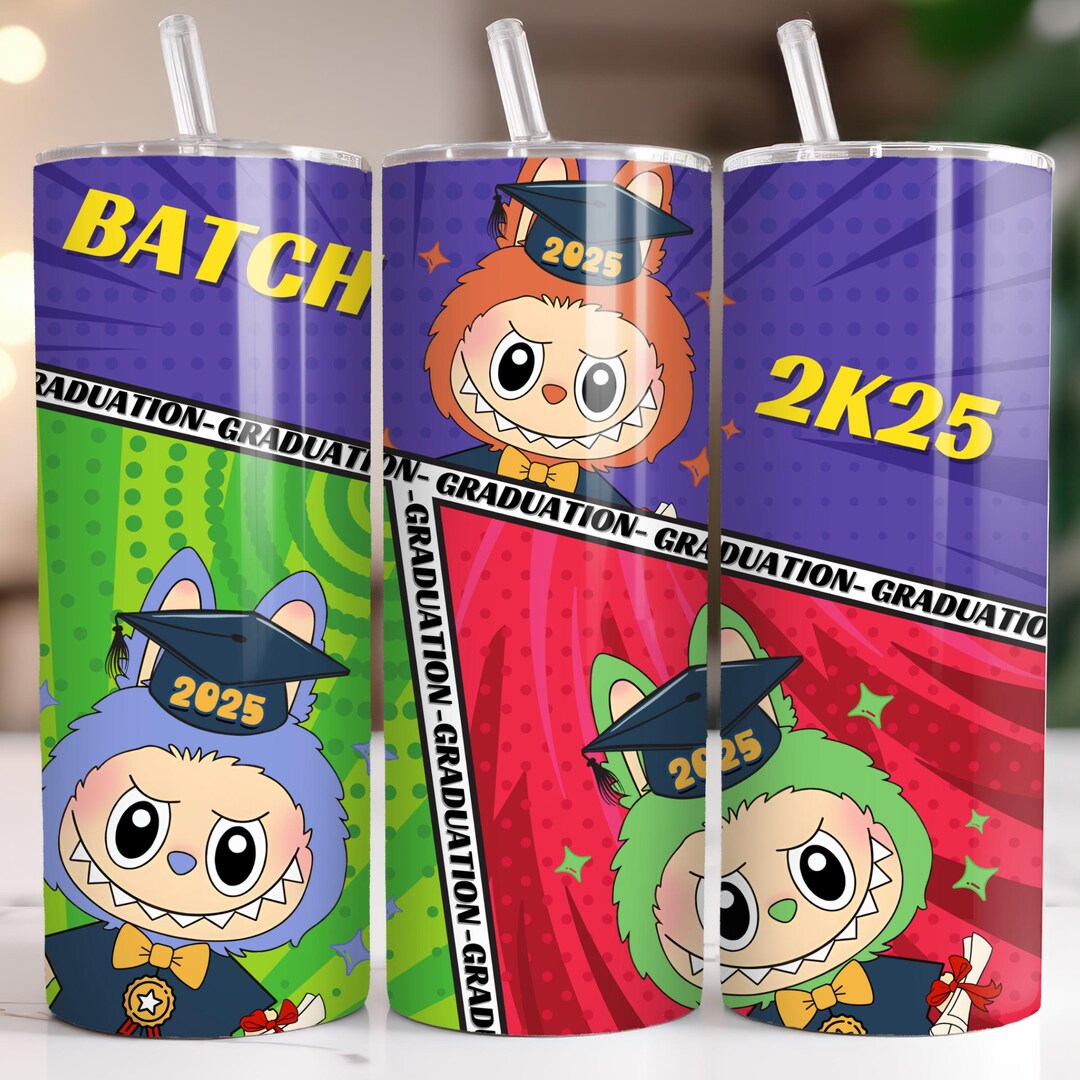 Labubu Graduation 2025 Tumbler Wrap PNG – 20oz Skinny Sublimation ...