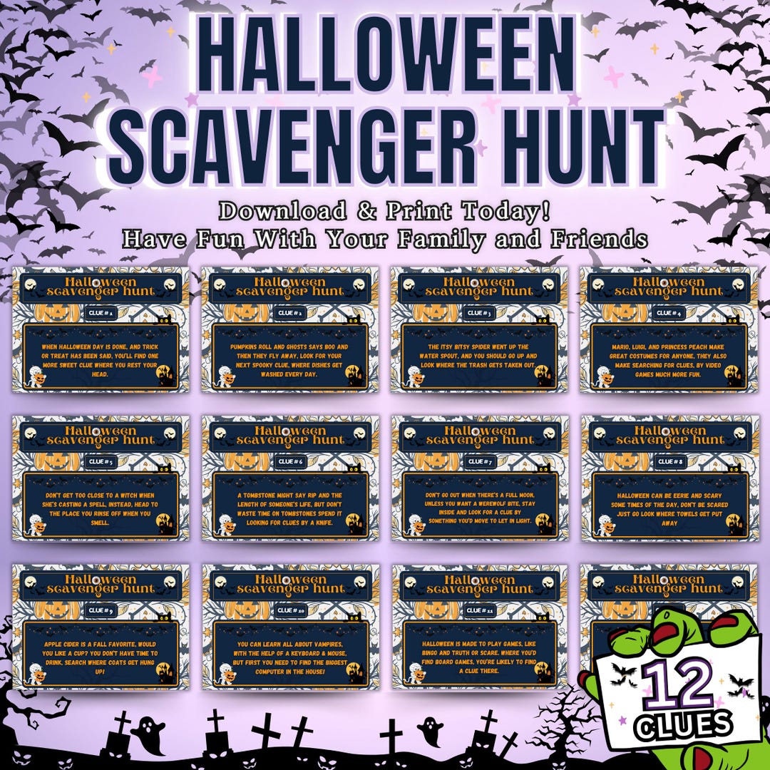 Halloween Scavenger Hunt | Fun Indoor Treasure Hunt Game for Kids ...