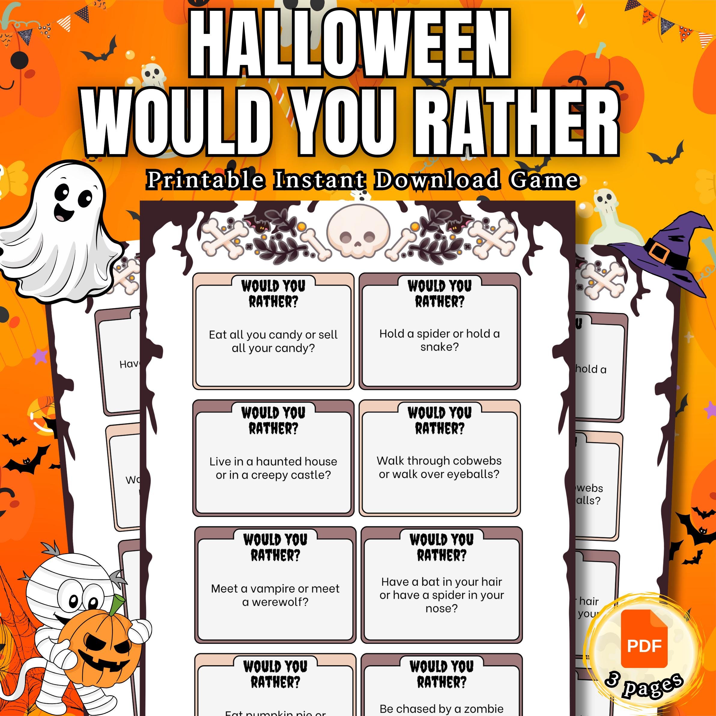 Halloween Would You Rather Game | Spooky Fun for Kids, Teens & Adults ...