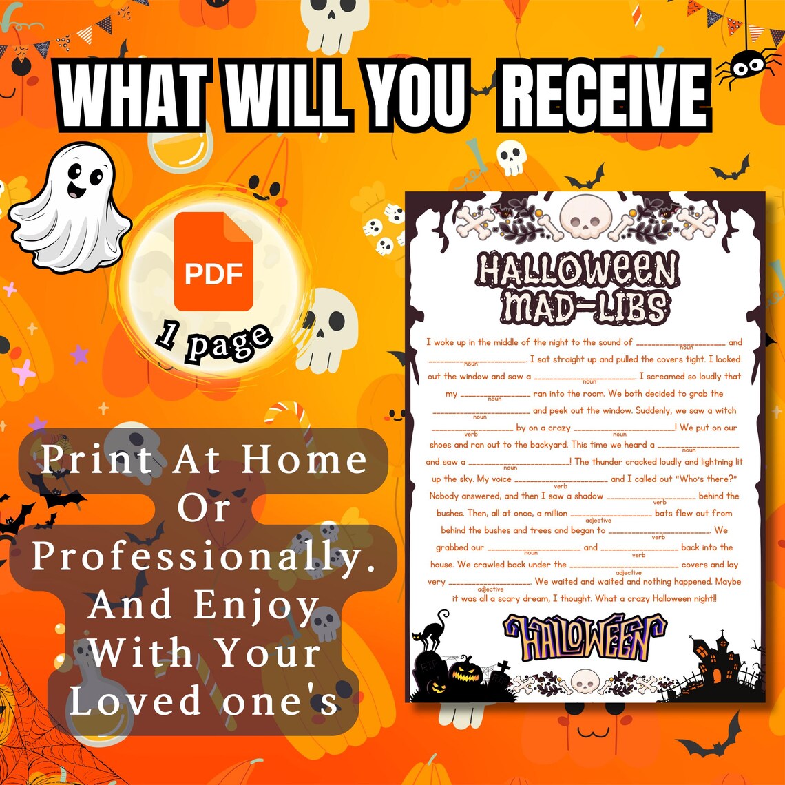 Halloween Mad Libs | Spooky Story Fill-in-the-blanks Game | Fun Festive ...