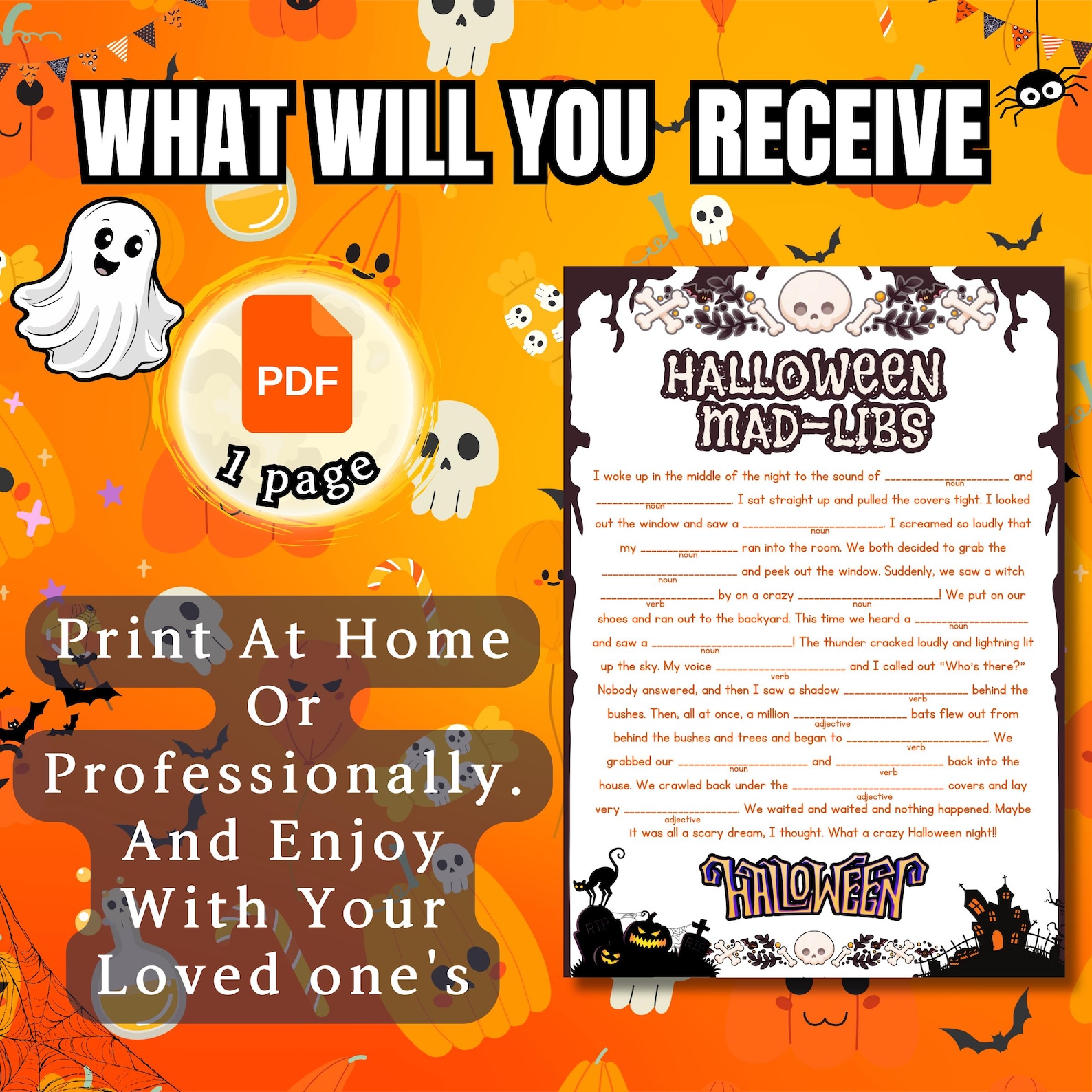 Halloween Mad Libs | Spooky Story Fill-in-the-blanks Game | Fun Festive ...