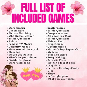Mother's Day Games Bundle | Printable Party Games for Mom | Fun Mother ...