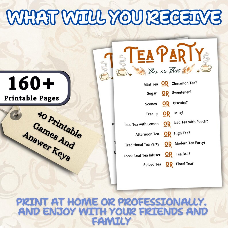 Tea Party Games Super Bundle | 40+ Printable Activities for Bridal ...