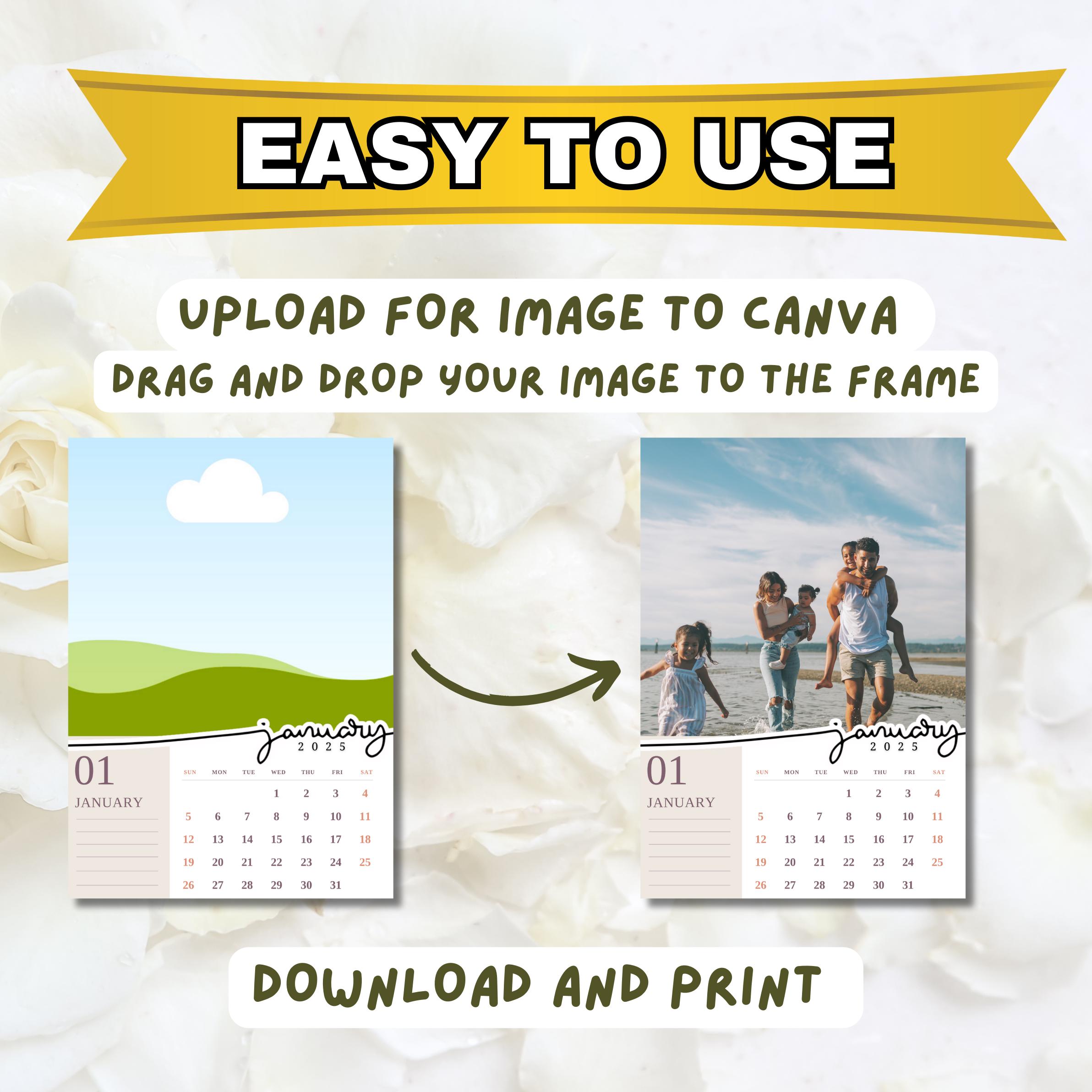 Editable 2025 Calendar Templates | Fully Editable for Free in Canva ...