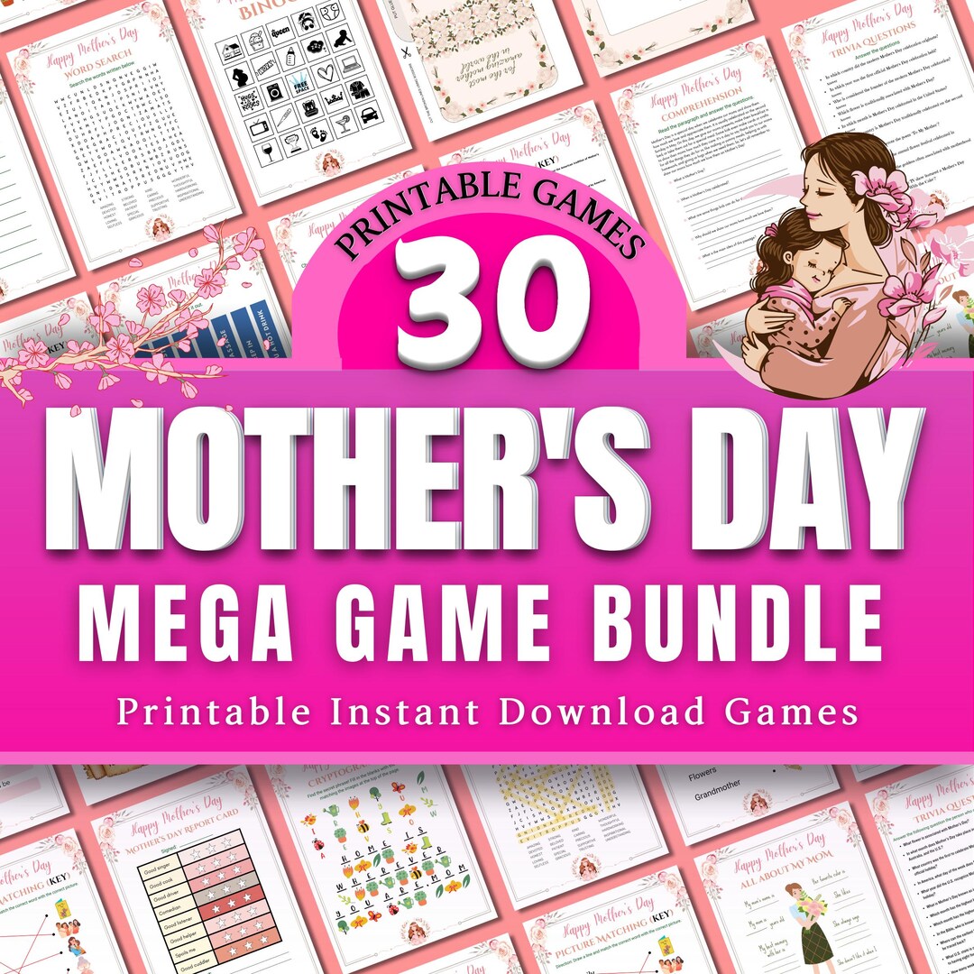 Mother's Day Games Bundle | Printable Party Games for Mom | Fun Mother ...