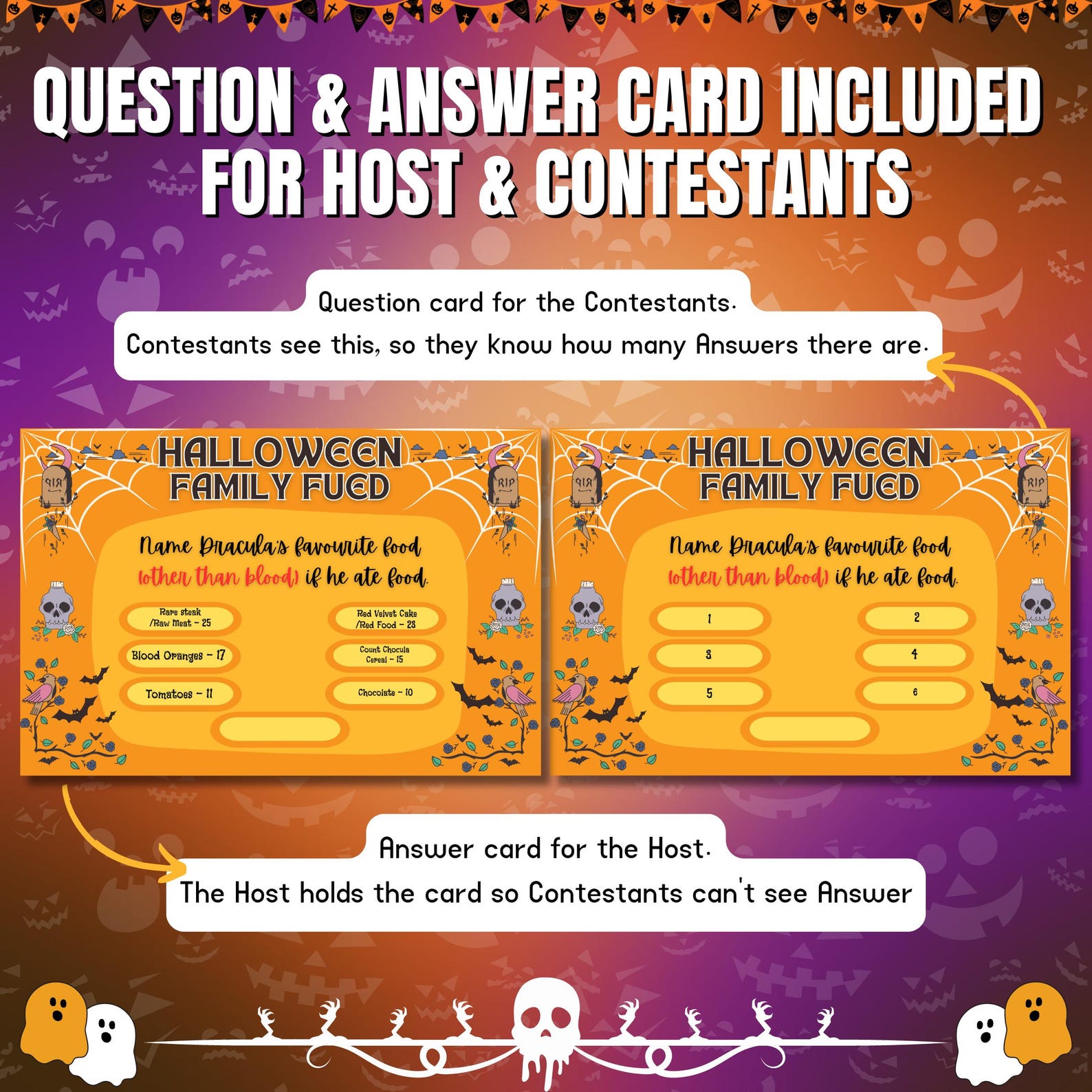 Halloween Family Feud, Printable Family Feud, Fun Feud Game, Group Game ...