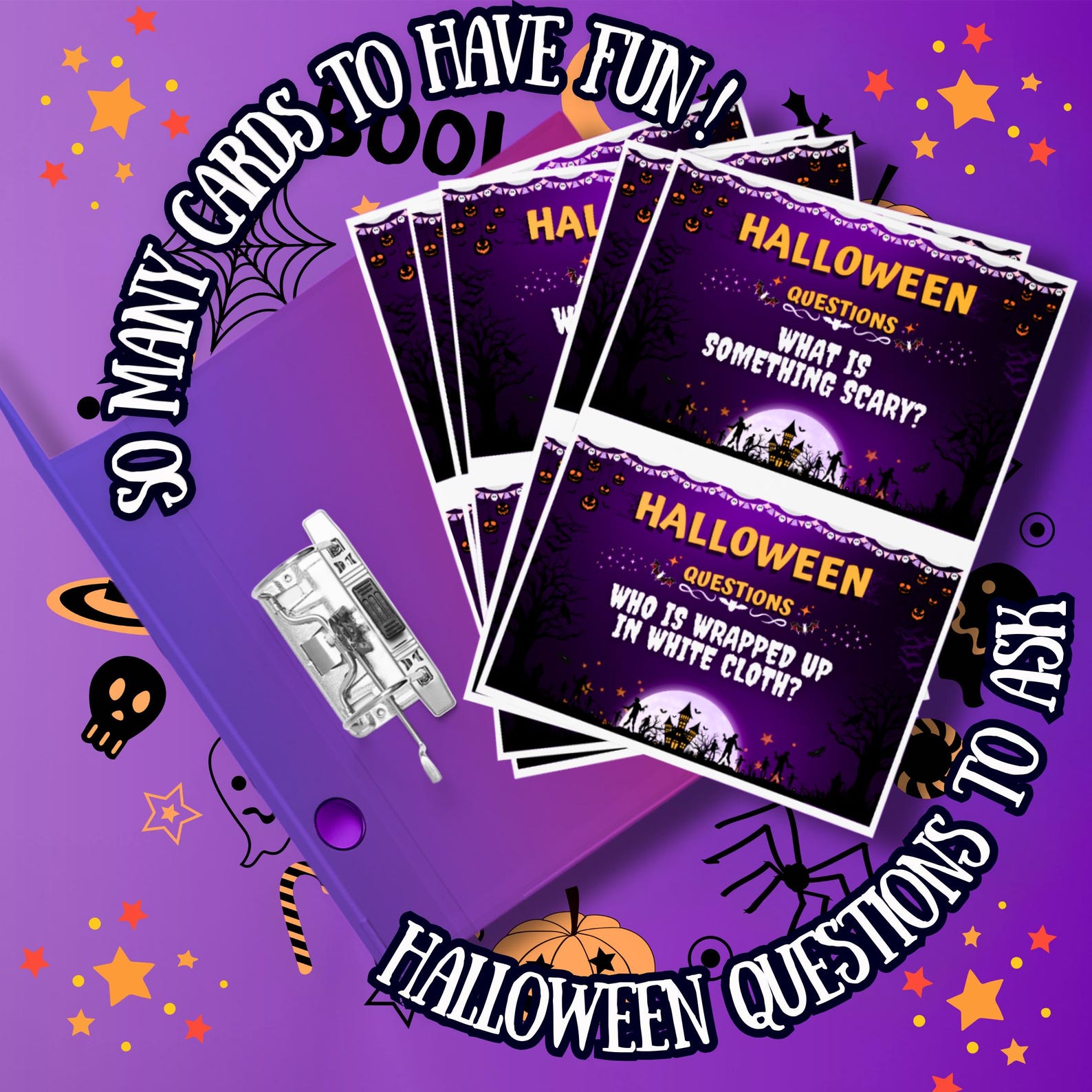 Halloween Haunt Questions Game | 64+ Spooky Trivia Cards | Fun ...