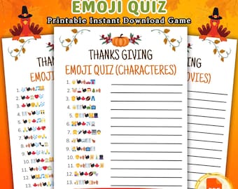 Thanksgiving Emoji Game, Printable Thanksgiving Games for Kids Adults ...