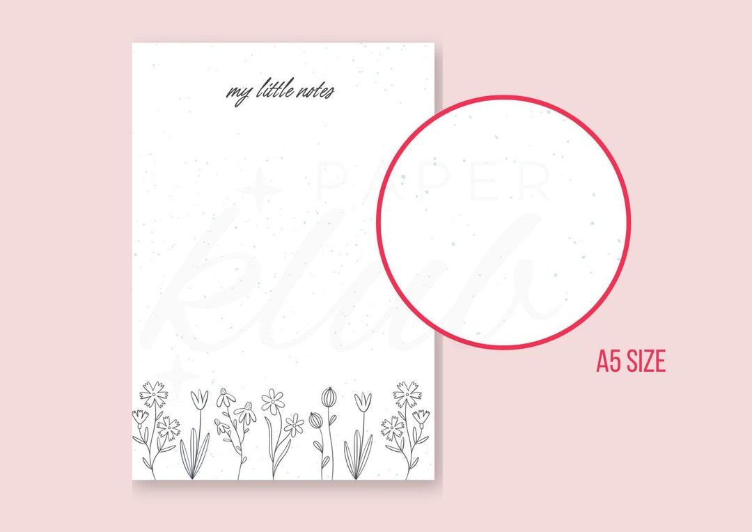 Wild Flowers Printable Memo Pad Floral Memo Set of Three Botanical Note ...