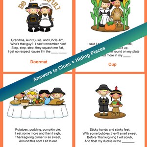 Thanksgiving Treasure Hunt, 20 Clues, Instant Download Printable - Etsy