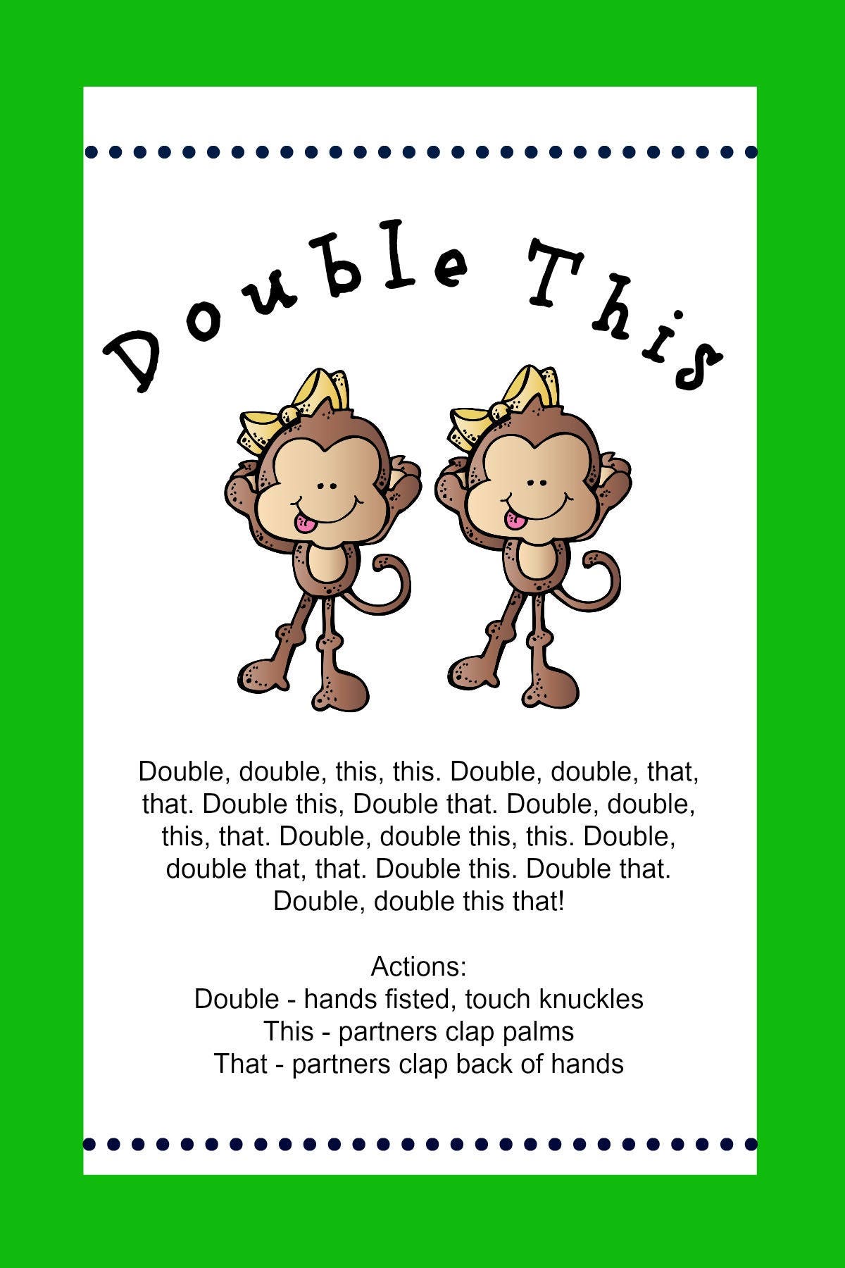 10 Hand-clapping Game Cards, Printable Instant Download! - Etsy