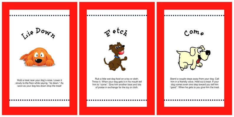10 Dog Trick Cards, Printable Instant Download! - Etsy UK