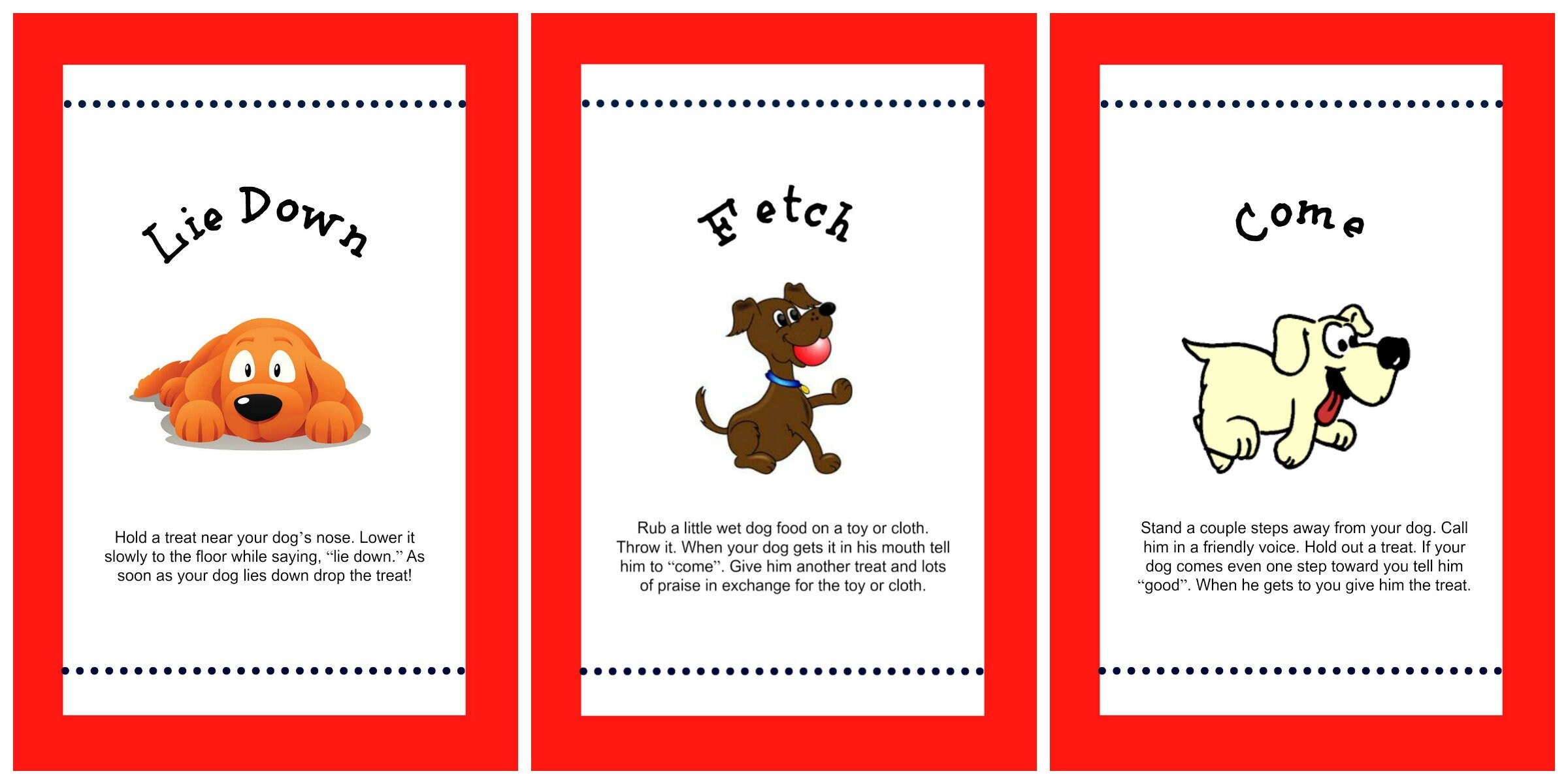 10 Dog Trick Cards, Printable Instant Download! - Etsy