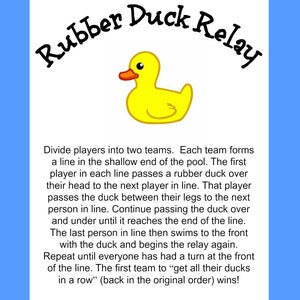 10 Swimming Pool Game Cards, Printable Instant Download! - Etsy Australia