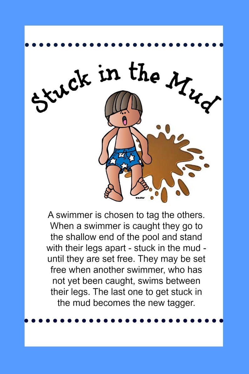 10 Swimming Pool Game Cards, Printable Instant Download! - Etsy Australia