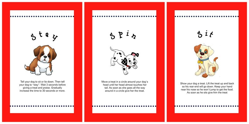 10 Dog Trick Cards, Printable Instant Download! - Etsy