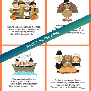Thanksgiving Treasure Hunt, 20 Clues, Instant Download Printable - Etsy