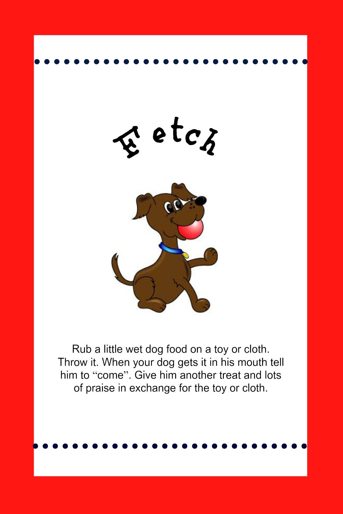 10 Dog Trick Cards, Printable Instant Download! - Etsy