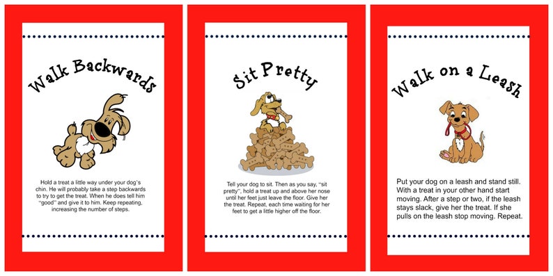 10 Dog Trick Cards, Printable Instant Download! - Etsy UK