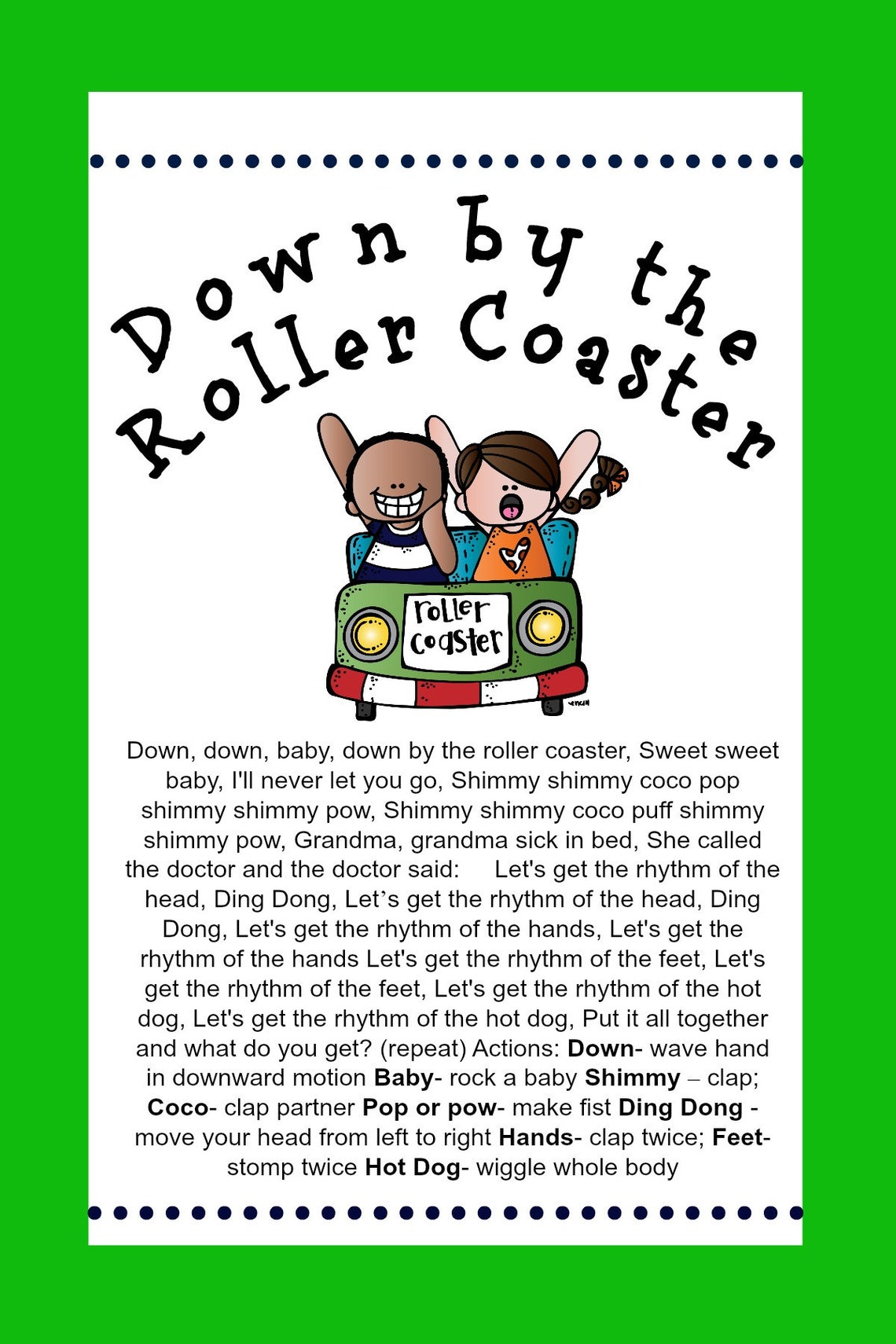 10 Hand-clapping Game Cards, Printable Instant Download! - Etsy
