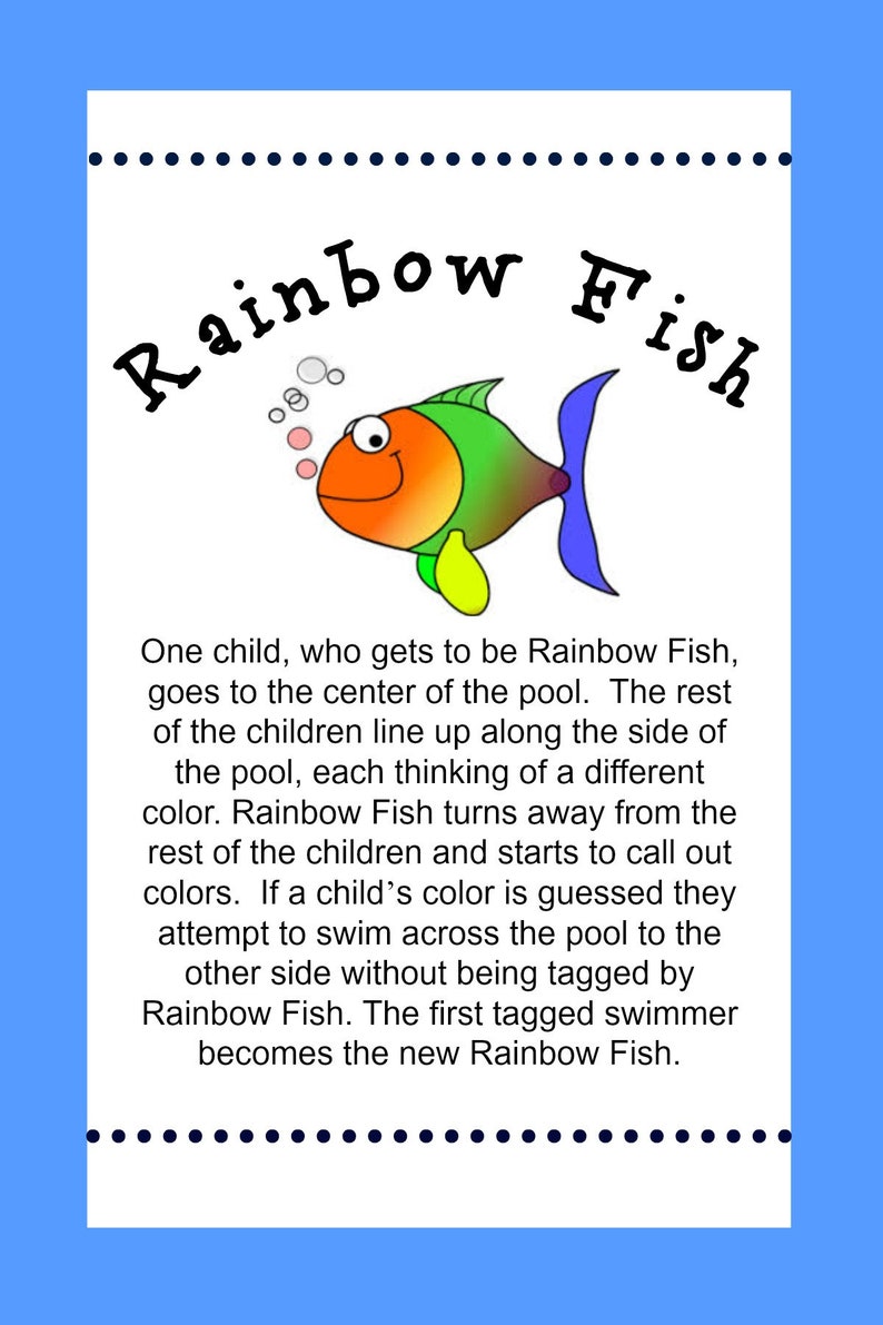 10 Swimming Pool Game Cards, Printable Instant Download - Etsy Australia