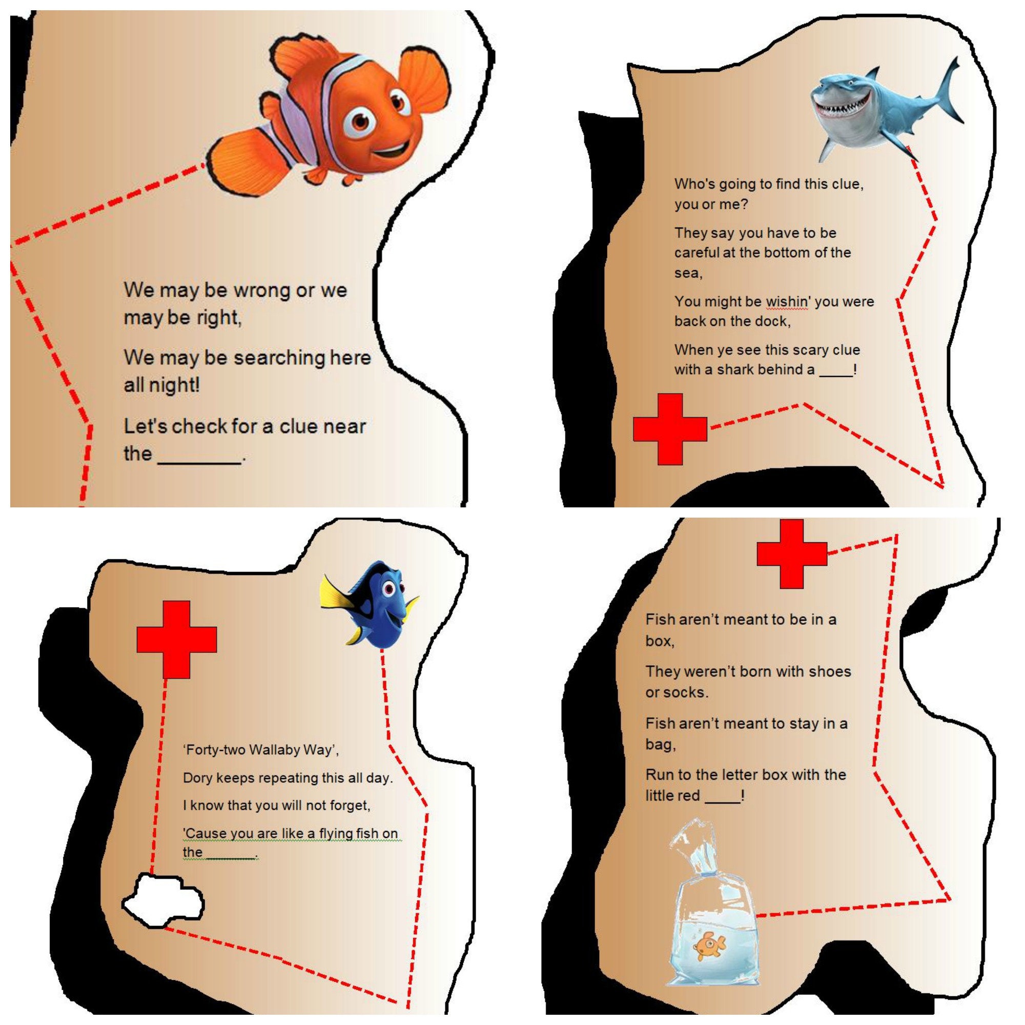Nemo Treasure Hunt, Printable Instant Download, 10 Clues, Great for ...