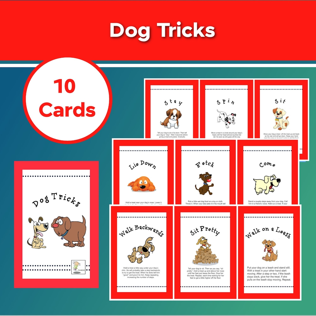 10 Dog Trick Cards, Printable Instant Download! - Etsy