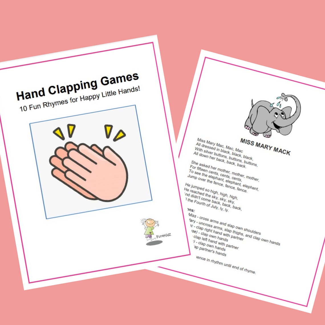 10 Hand Clapping Games - Printable Instant Download! - Etsy