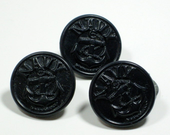 Military Navy Buttons Vintage HBW - Etsy