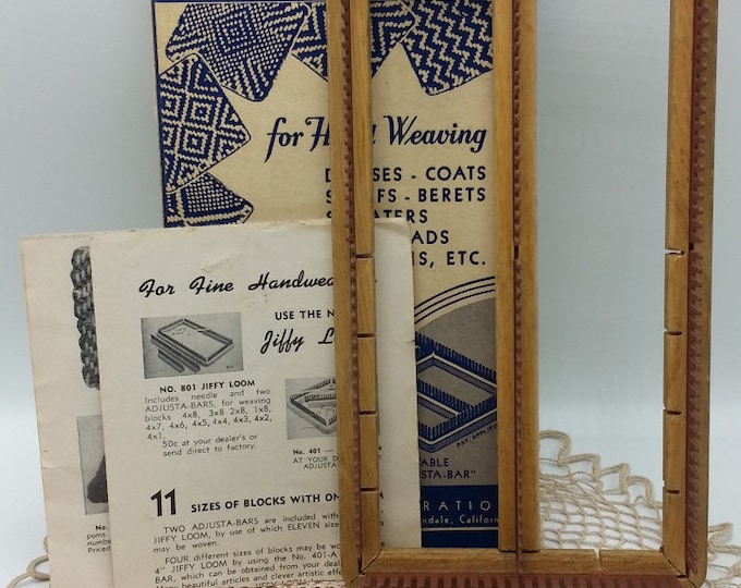 1950s Jiffy Loom No. 801 Fine Handweaving Loom Make 11 Sizes of Blocks ...