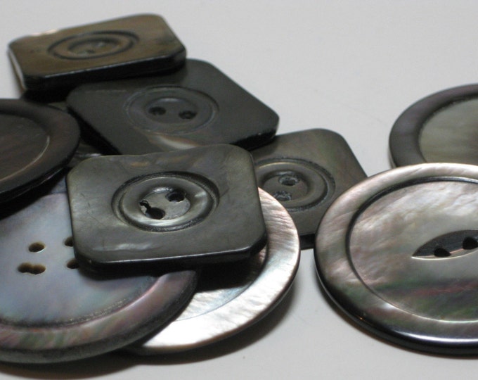 10 Abalone Shell Buttons Large Vintage - Etsy