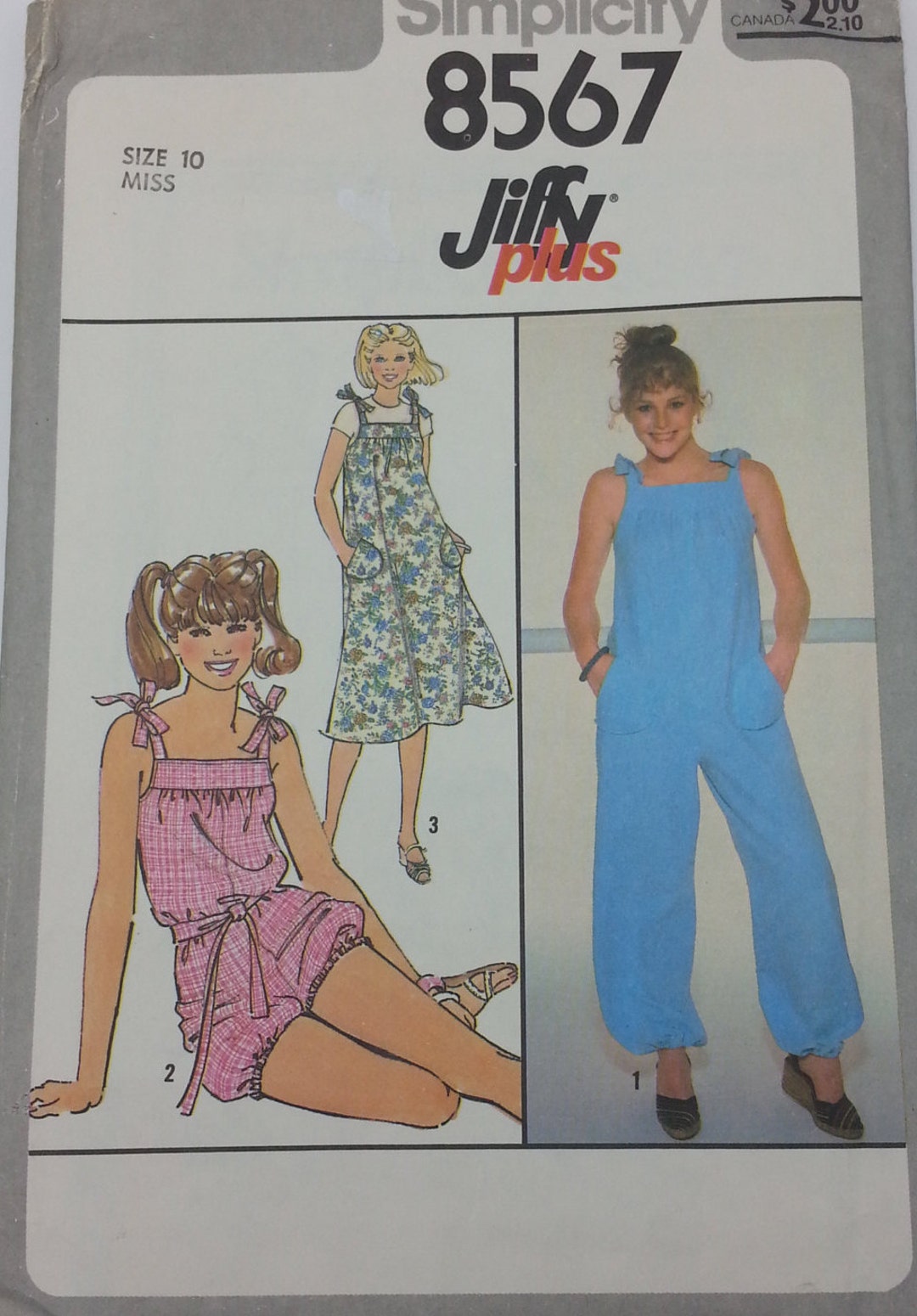 1970s Jumpsuit Pattern Simplicity 8567 Jiffy Plus Misses Size 10 ...