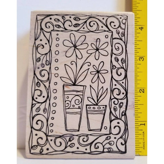 Paper Stickers, Labels & Tags Floral Stamp MAGENTA 30045-17 Flower ...