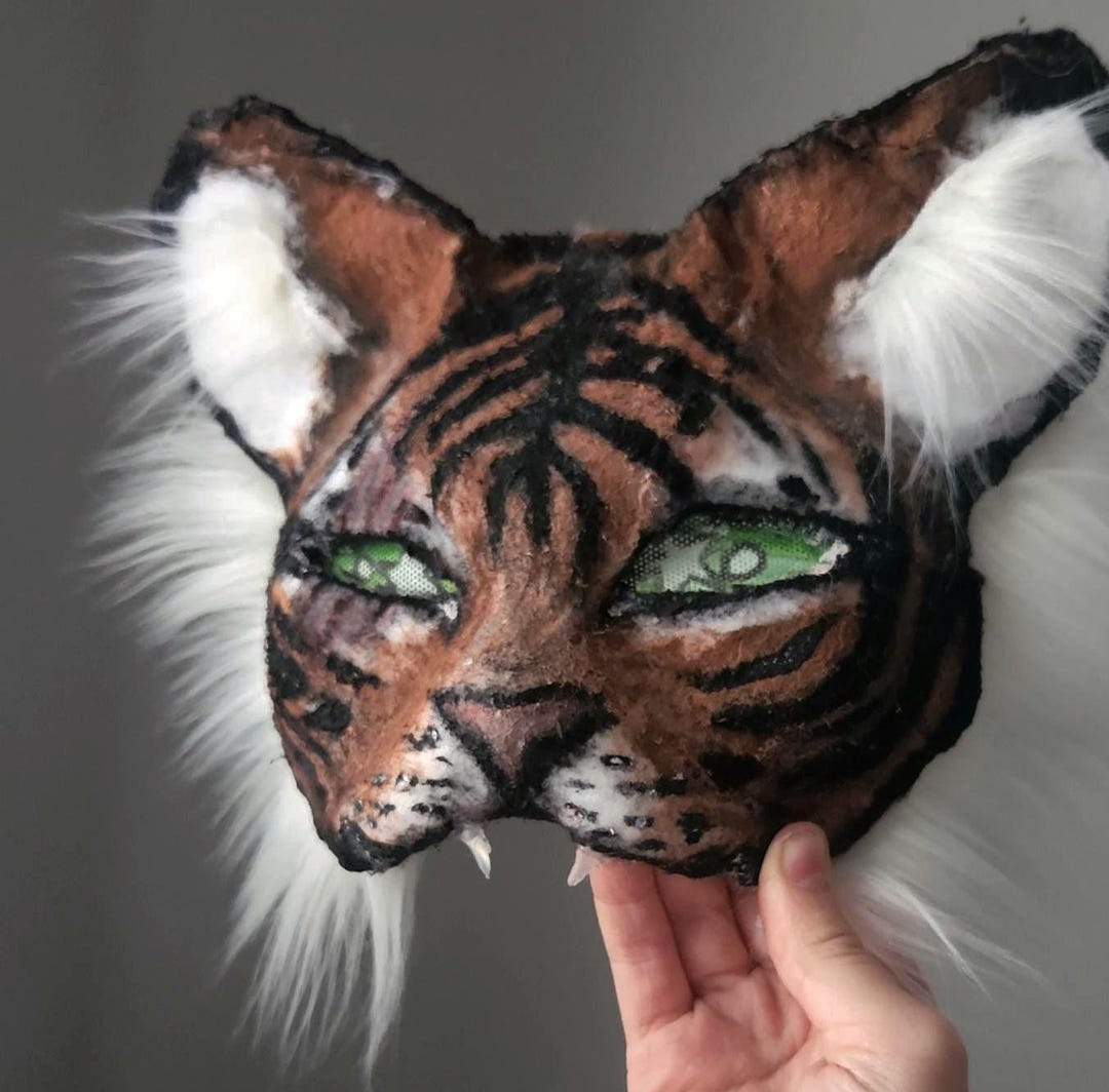 Tiger Cat Mask || Flexible Ears and Fully Lined - Etsy