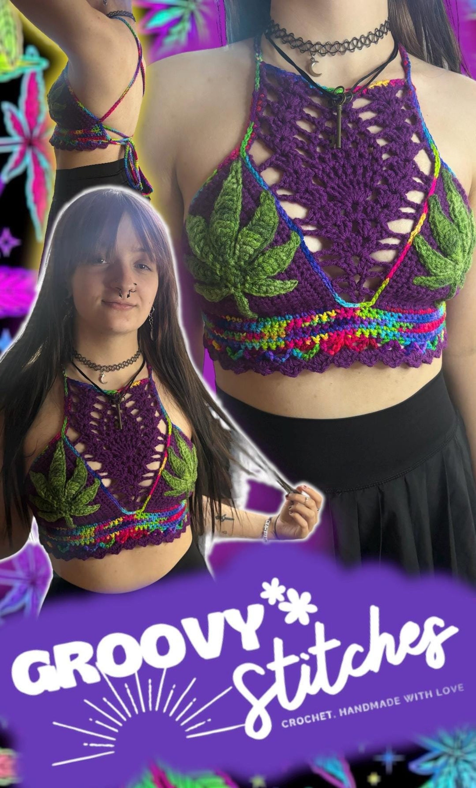 Crochet Leaf Crop Top - Etsy