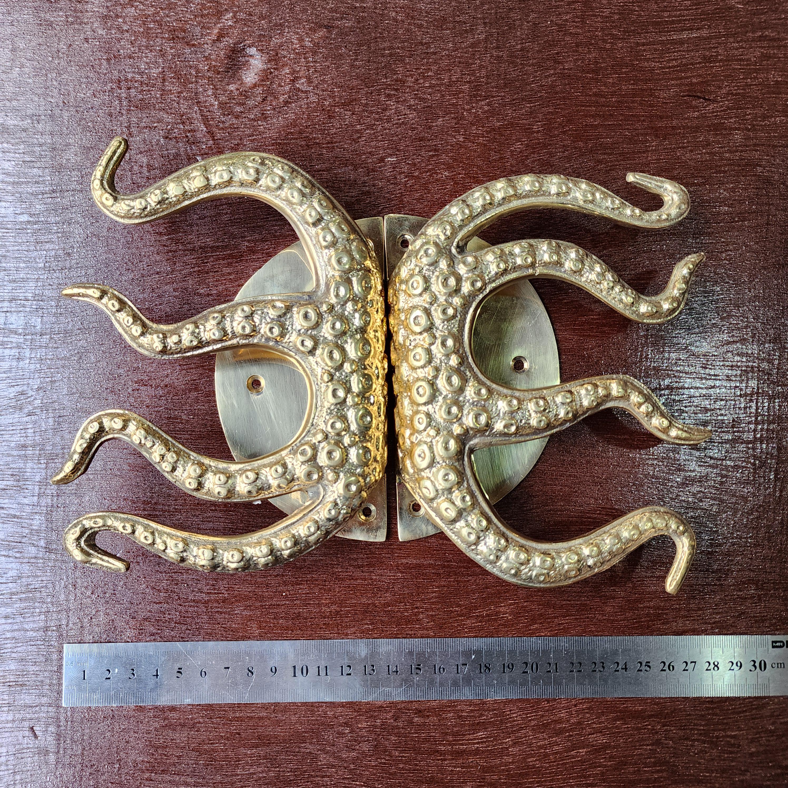 Handmade Polished Brass Octopus Handle - 27cm - Etsy