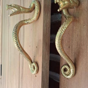 Handmade Solid Brass Snake Door Pull: Vintage Style Handle 18 Cm (7 ...