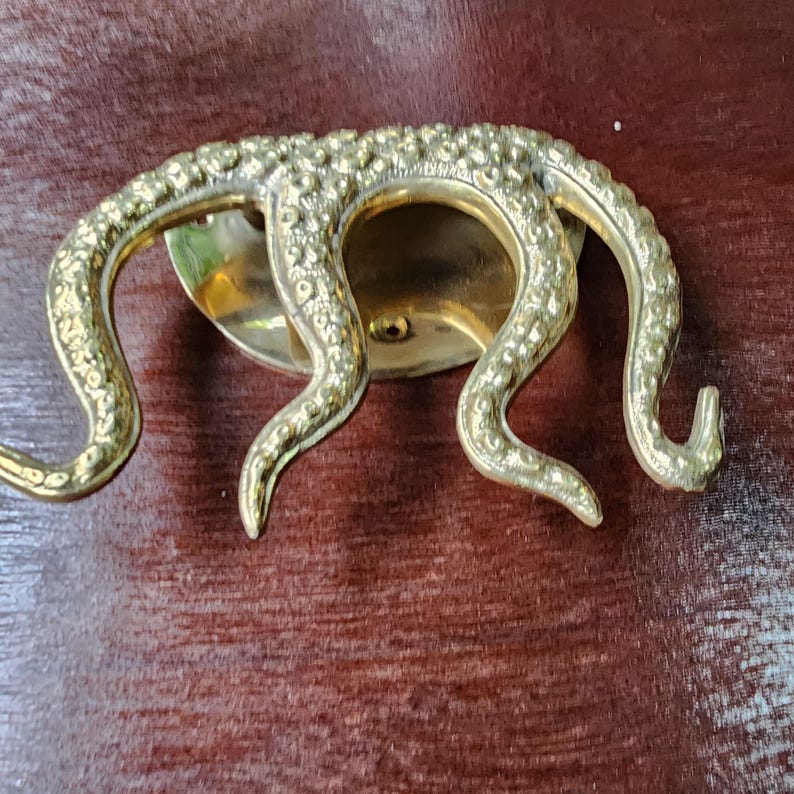 Handmade Polished Brass Octopus Handle - 27cm - Etsy