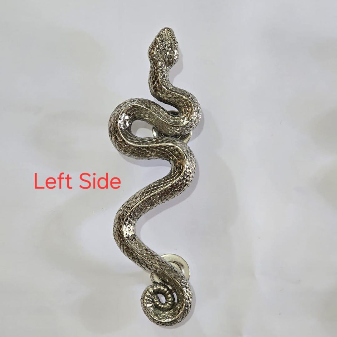 Brass Snake Door Pull Handle: Polished Nickel Finish, 40cm - Etsy