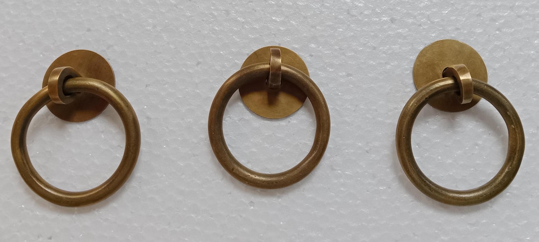 2 Medium Drawer Cabinet Door Pull Handle Solid Brass Antique Desain ...