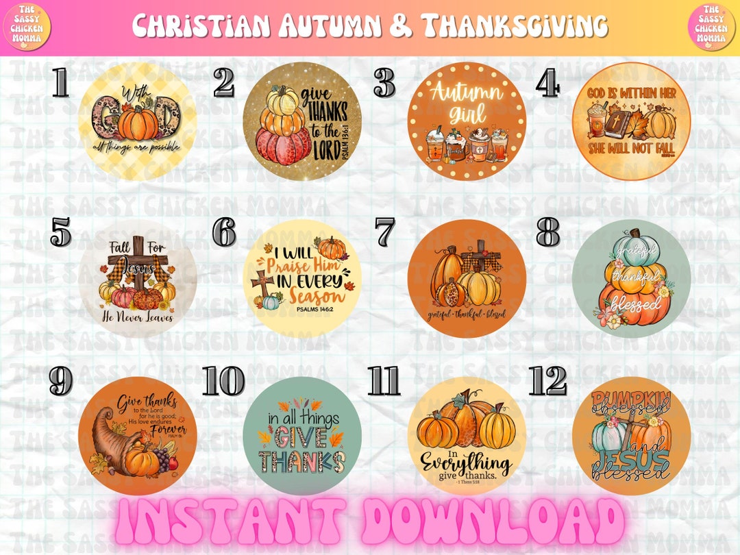 INSTANT DOWNLOAD PNG Christian Fall Round Designs for Freshies ...