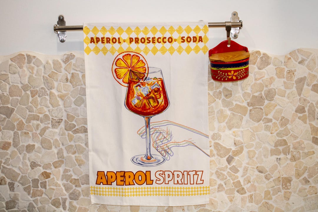 Aperol Spritz Tea Towel is Used to Decorate Any Kitchen or Gift Idea ...