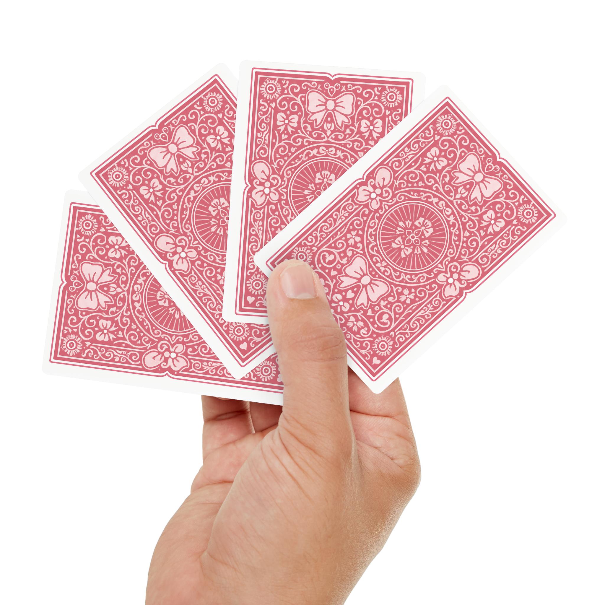 Playing Cards - Pink Girly Design, Deck of Cards, Card Game Accessories ...