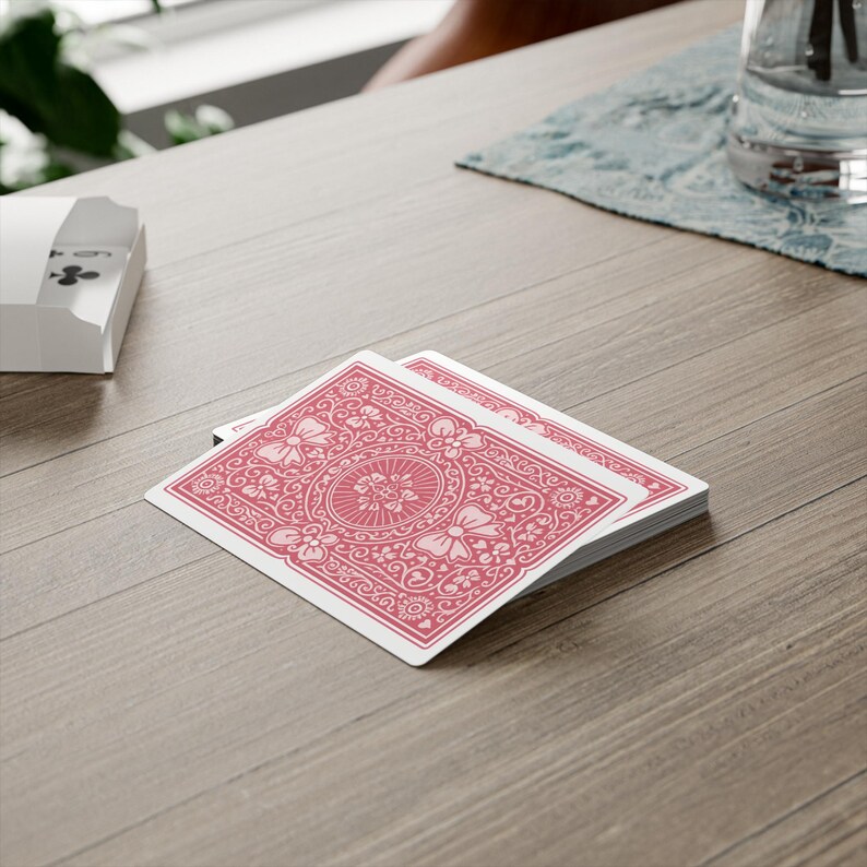 Playing Cards - Pink Girly Design, Deck of Cards, Card Game Accessories ...