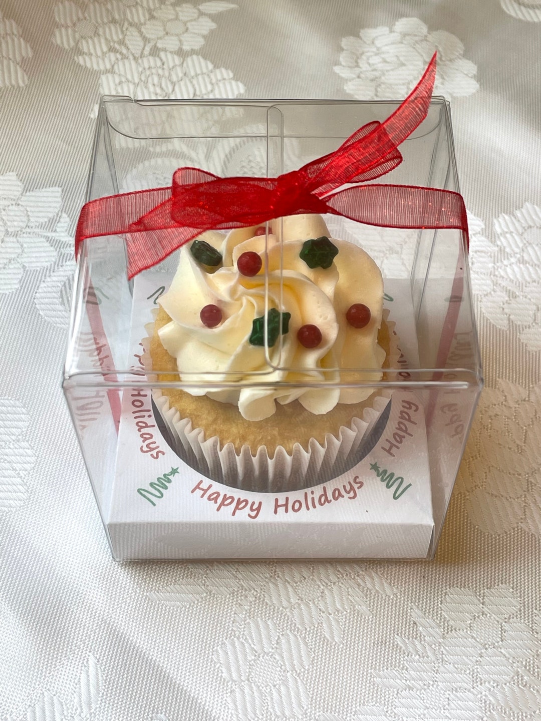 Happy Holiday Cupcake Favor Kit Custom Cupcake Favor, Christmas Favor ...