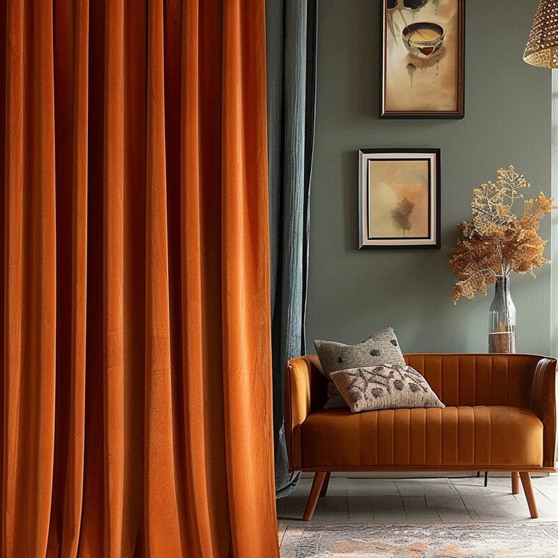 Terracotta Curtain - Etsy