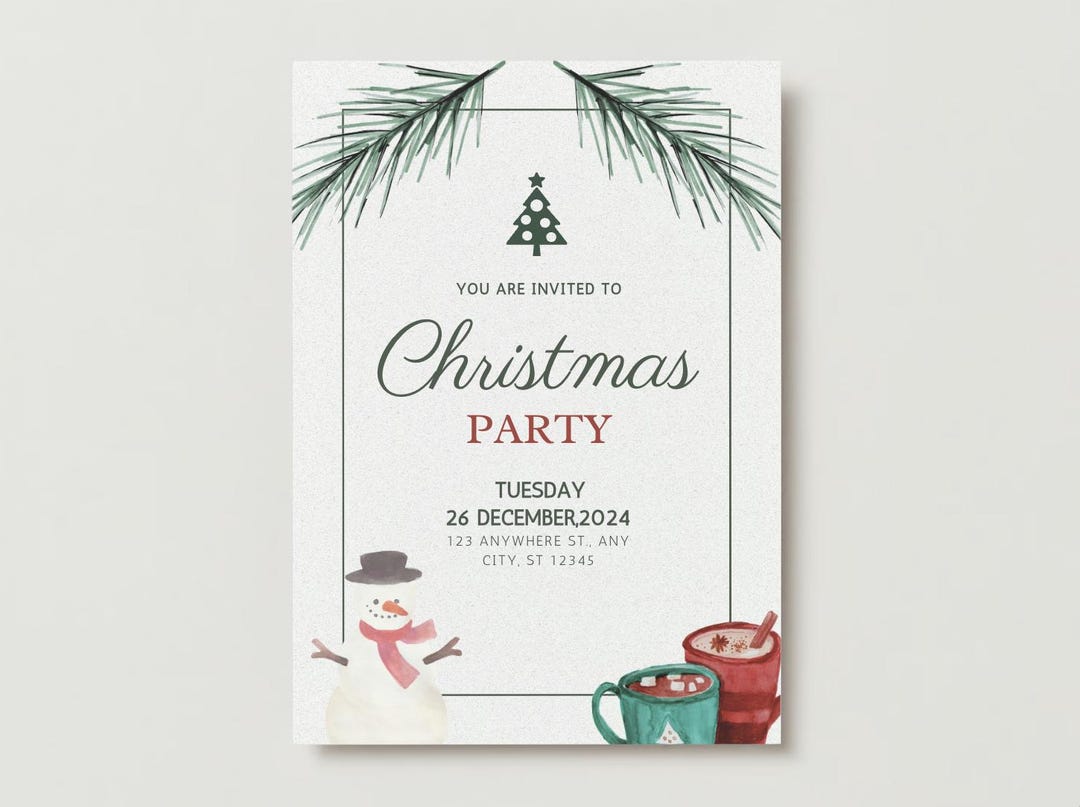 Virtual Christmas Party Invitation – Editable Holiday Invite - Etsy