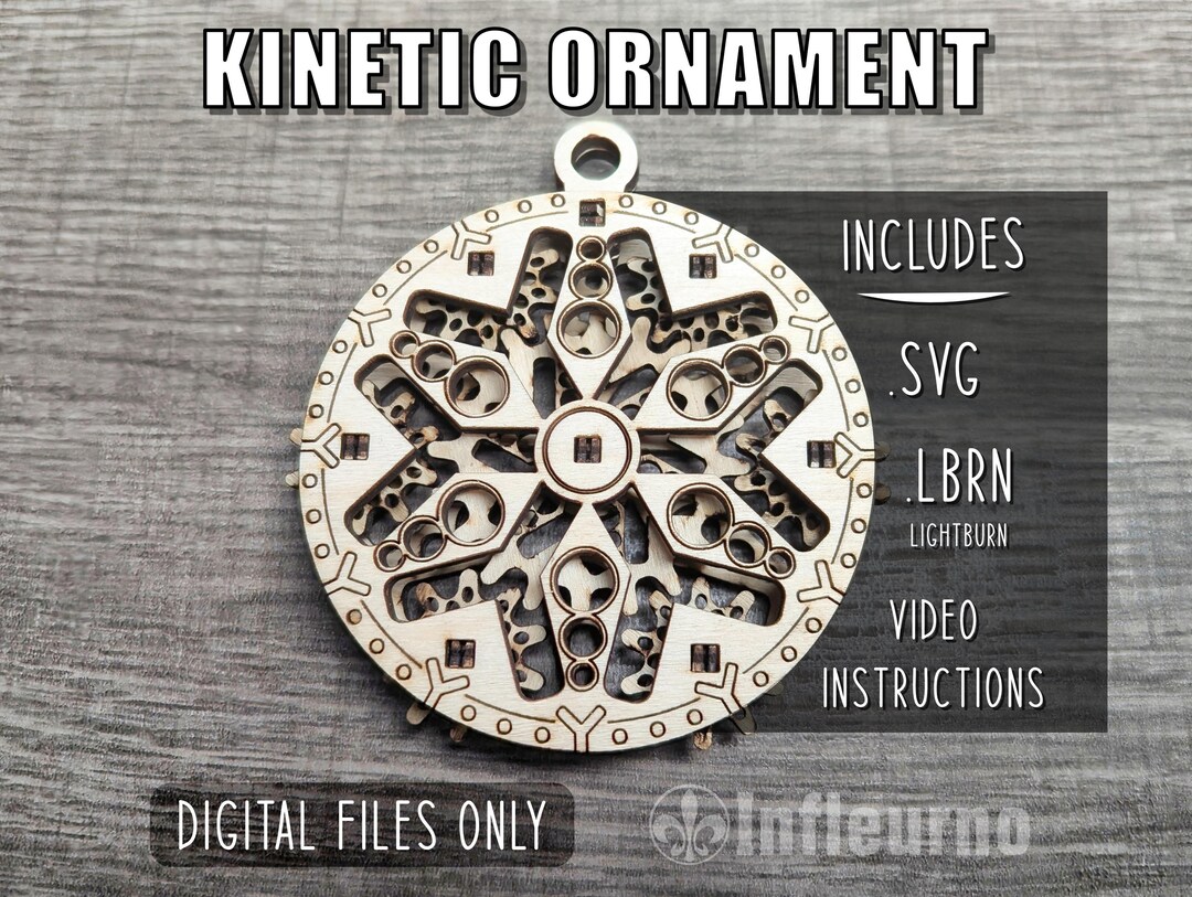 Kinetic Christmas Ornament 01 Fidget Spinner Digital Laser Cut Files ...