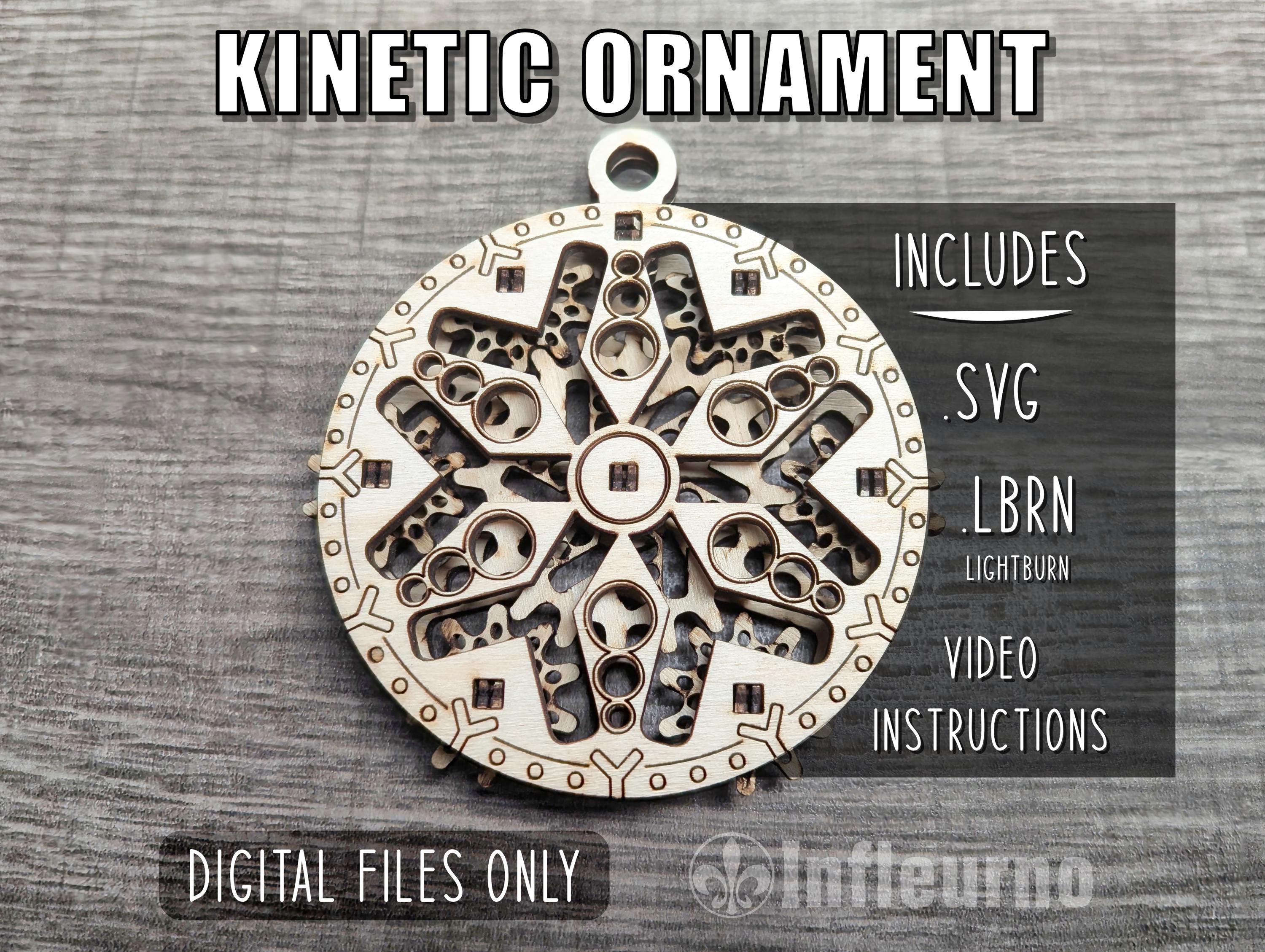 Kinetic Christmas Ornament 01 Fidget Spinner Digital Laser Cut Files ...