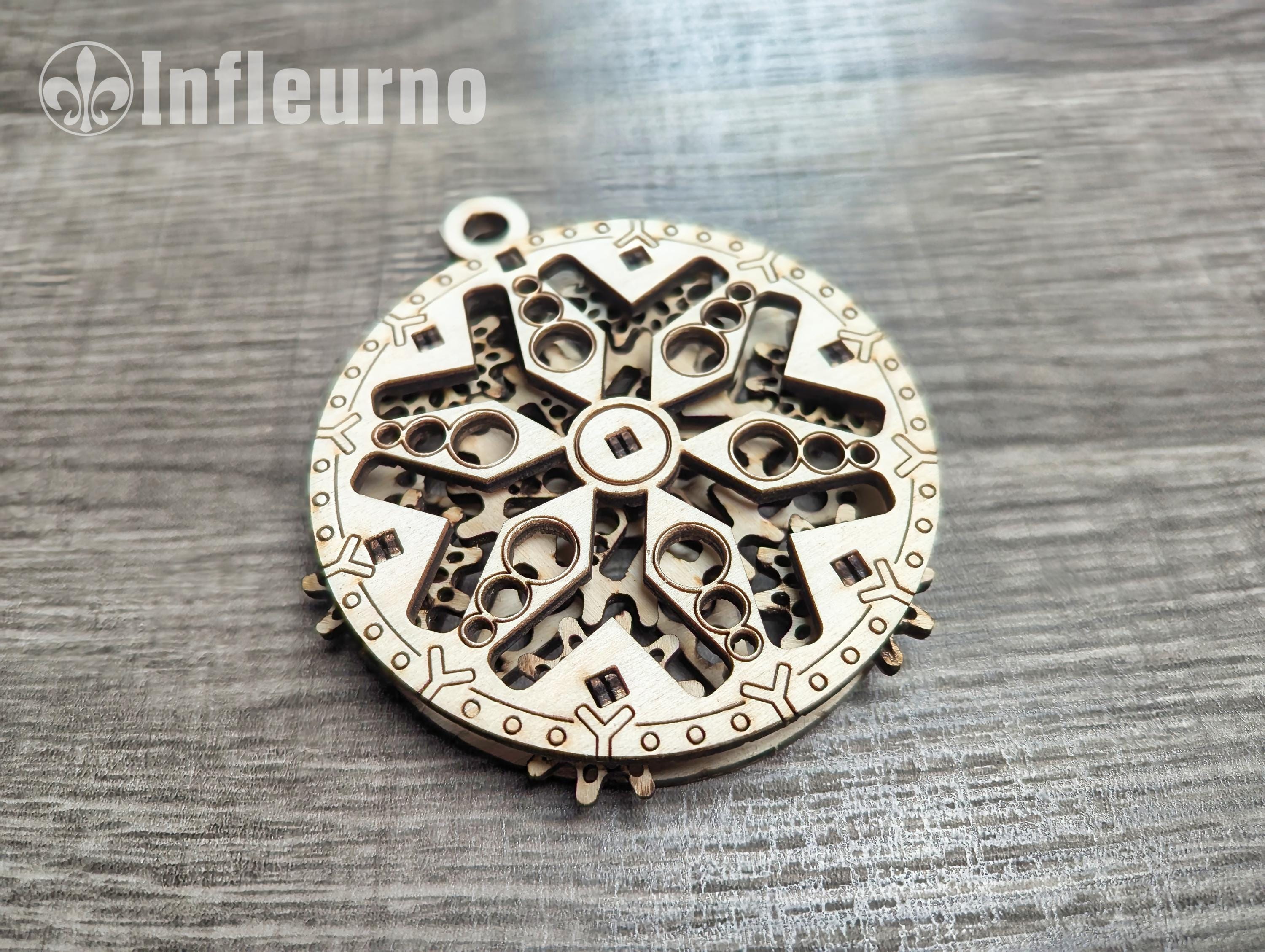 Kinetic Christmas Ornament 01 Fidget Spinner Digital Laser Cut Files ...